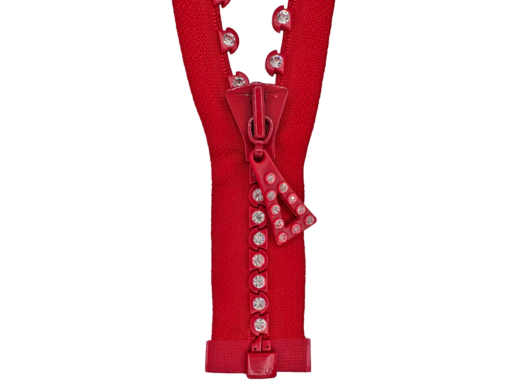 Rhinestone Large Stone Single Row Zipper | Zipper Shipper